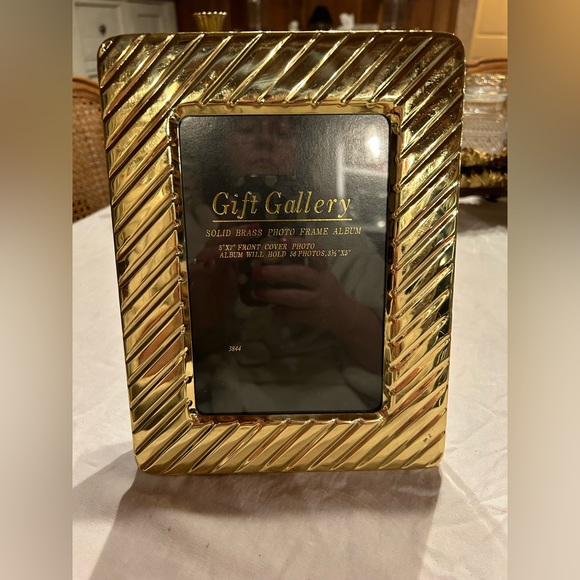 Vintage | Accents | Vintage Brass Picture Frame With Album Gift Gallery ...